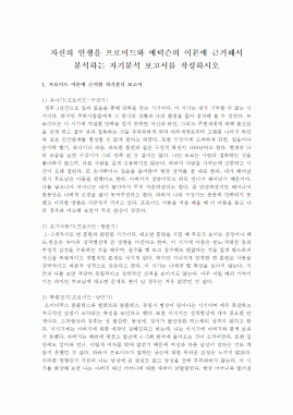 자신의 인생을 프로이드와 에릭슨의 이론에 근거해서 분석하는 자기분석 보고서를 작성-1페이지