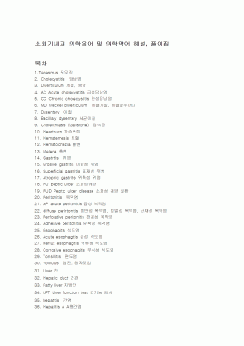 내과 의학용어 및 의학약어 해설 및 풀이(소화기내과)총 172개-1페이지