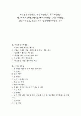 [교육활동][교수학습활동][수업활동][학습활동]바른행동교육활동, 인성교육활동, 독서교육활동, 레크리에이션(레크레이션)댄스교육활동, 모둠교육활동, 발명교육활동, 소규모학교 특기적성교육활동 분석-1페이지