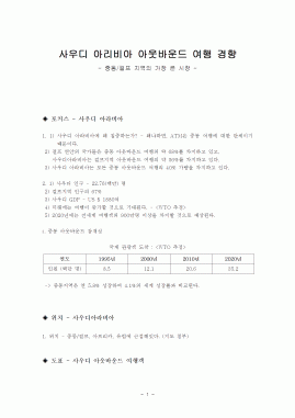 사우디 아리비아 아웃바운드 여행 경향(중동/걸프 지역의 가장 큰 시장)-1페이지