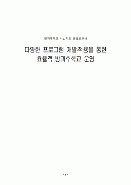 다양한 프로그램 개발․적용을 통한  효율적 방과후학교 운영-1페이지