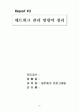 [사회과학] 네트워크 관리 명령어 정리-1페이지