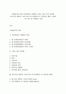 직업평가의 과정-파시넬리의 직업평가 과정, 나돌스키의 삼각형, 위스컨신 대학의 스타우트와 미국직업평가 및 직업적응 협회, 코텔과 그리스올드의 직업평가 과정-1페이지