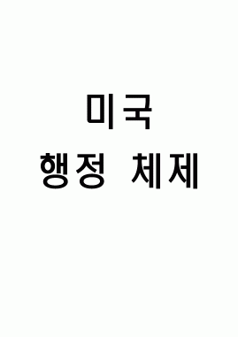 미국행정체제에 대해서-1페이지