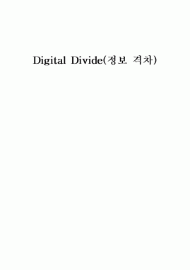 Digital Divide(정보 격차)-1페이지