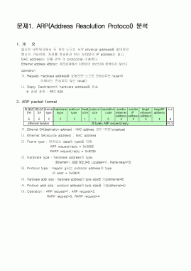 ARP(Address Resolution Protocol) 분석-1페이지