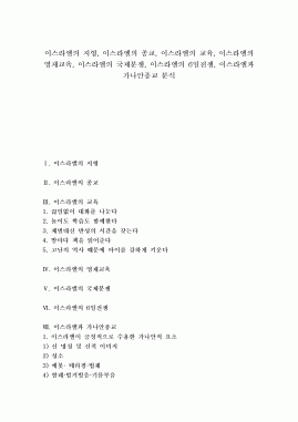 [이스라엘][지형][종교][교육][국제분쟁][6일전쟁][가나안종교]이스라엘의 지형, 이스라엘의 종교, 이스라엘의 교육, 이스라엘의 영재교육, 이스라엘의 국제분쟁, 이스라엘의 6일전쟁, 이스라엘과 가나안종교 분석-1페이지