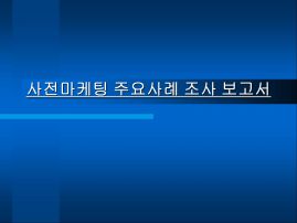 사전마케팅 주요사례 조사 보고서-1페이지