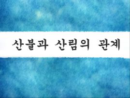 산불과 산림의 관계-1페이지