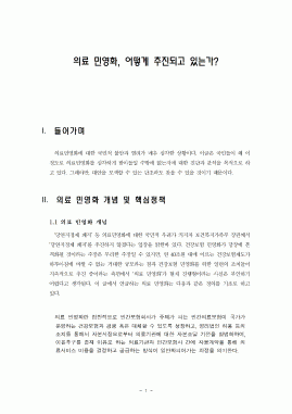 의료민영화재앙인가, 의료 민영화, 어떻게 추진되고 있는가-1페이지