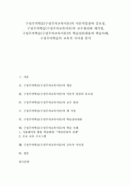 구성주의학습(구성주의교육이론)의 이론적입장과 중요성, 구성주의학습(구성주의교육이론)의 교수원리와 제가정, 구성주의학습(구성주의교육이론)의 학습심리내용과 학습사례, 구성주의학습의 교육적 시사점 분석-1페이지