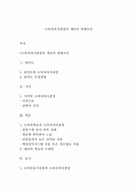 소비자의사결정의 개인적 영향요인-1페이지