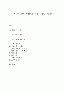 소비문화와 트렌드) 소비문화의 이해와 소비문화, 소비트랜드-1페이지