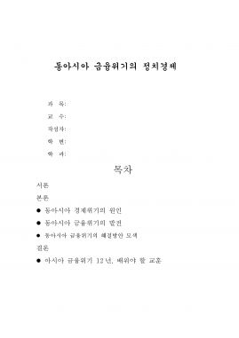 동아시아 금융위기의 정치경제-1페이지