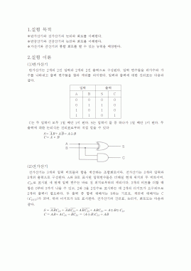 가산기,감산기,회로실험 예비보고서-1페이지