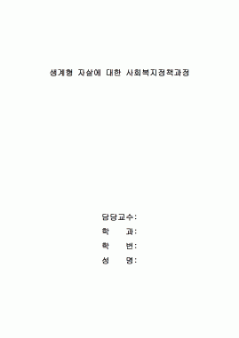 생계형 자살에 대한 사회복지정책과정-1페이지