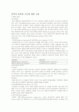 면역의 종류와 기능-1페이지