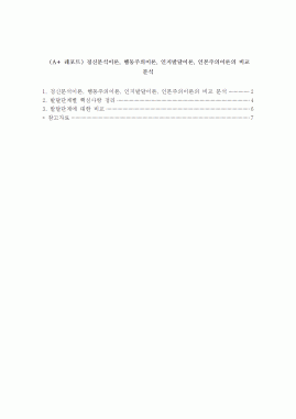 정신분석이론, 행동주의이론, 인지발달이론, 인본주의이론의 비교 분석-1페이지