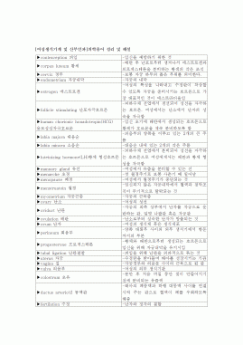 [여성생식기계 및 산부인과]의학용어 정리 및 해설-1페이지