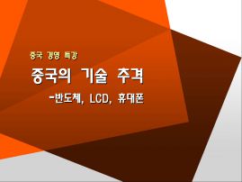 중국 기술 추격(반도체, LCD, 휴대폰)-1페이지