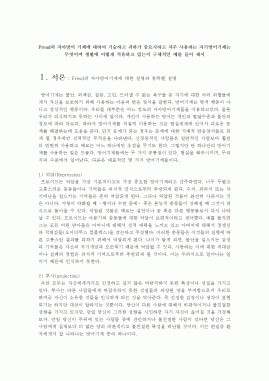 Freud의 자아방어 기제에 대하여 기술하고 귀하가 중요시하고 자주 사용하는 자기방어기제는 무엇이며 생활에 어떻게 적용하고 있는지 구체적인 예를 들어 제시-1페이지