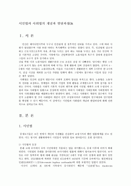 시민법과 사회법의 개념과 발달과정0k, 시민법의 대두, 특징, 인간관, 지도원리와 한계, 사회법 의미, 등장배경, 원리-1페이지