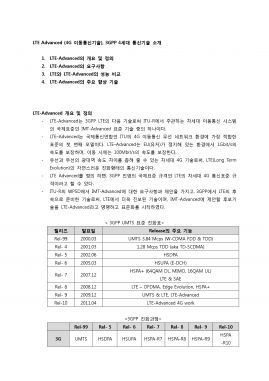 LTE Advanced (4G 이동통신기술), 3GPP 4세대 통신기술 소개-1페이지