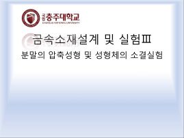 금속 분말야금 (분말의 압축성형 및 성형체의 소결)-1페이지