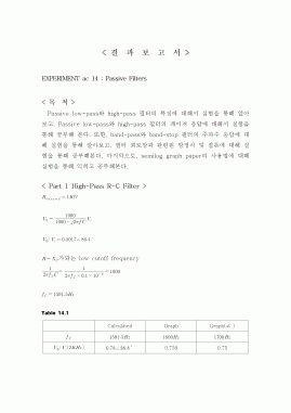 결과 실험14 EXPERIMENT ac 14  Passive Filters-1페이지