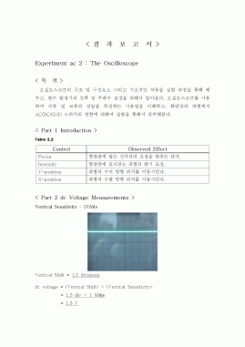 결과 실험2 Experiment ac 2  The Oscilloscope-1페이지