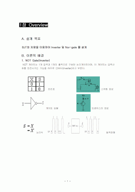 BJT와 저항을 이용하여 Inverter 및 Nor-gate 를 설계-1페이지