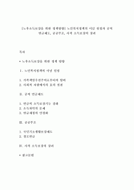 [노후소득보장을 위한 정책방향] 노인복지정책의 이념 설정과 공적 연금제도, 공공부조, 사적 소득보장의 장려-1페이지