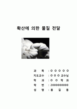 확산에 의한 물질전달-1페이지