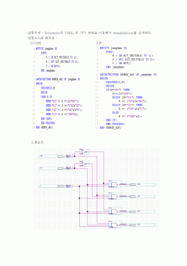 Schematic과 VHDL 두 가지 방법을 이용해서 demultiplexer를 설계-1페이지