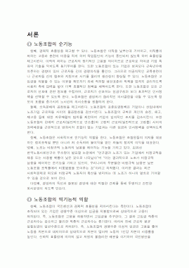 노동조합의 순기능과 역기능 및 노사협의제도의 특징과 문제점-1페이지