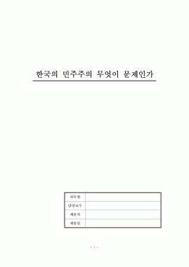 한국의 민주주의 (한국의 민주주의 무엇이 문제인가)-1페이지