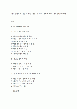 청소년비행의 개념과 관련 쟁점 및 주요 자료에 따른 청소년비행 이해-1페이지