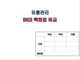 BIG 3백화점 비교(롯데,신세계,현대)-1페이지