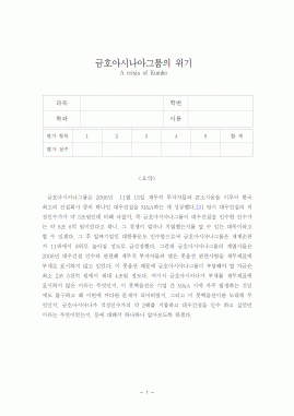 금호아시나아그룹의 위기-1페이지