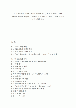 [기독교교육][기독교교육 여성관][기독교교육 전인적발달][기독교교육 교사역할]기독교교육의 목적, 기독교교육의 역사, 기독교교육의 동향, 기독교교육의 여성관, 기독교교육의 전인적 발달, 기독교교육의 교사역할-1페이지