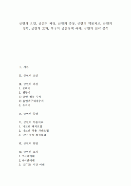 [금연][금연의 약물치료][금연의 방법][금연의 효과][금연정책][금연의 전략]금연의 요인, 금연의 과정, 금연의 증상, 금연의 약물치료, 금연의 방법, 금연의 효과, 외국의 금연정책 사례, 금연의 전략 분석-1페이지