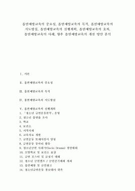 [흡연예방교육]흡연예방교육의 중요성, 흡연예방교육의 목적, 흡연예방교육의 지도방침, 흡연예방교육의 실행계획, 흡연예방교육의 효과, 흡연예방교육의 사례, 향후 흡연예방교육의 개선 방안 분석(금연교육)-1페이지