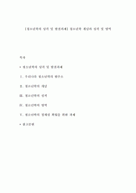 [청소년학의 성격 및 발전과제] 청소년학 개념과 성격 및 영역-1페이지