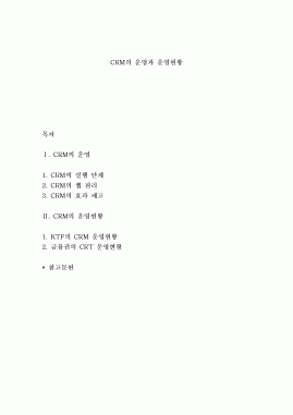 CRM의 운영과 운영현황-1페이지