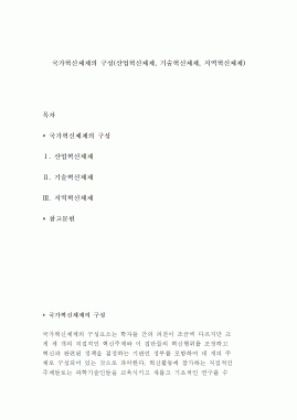 국가혁신체제의 구성(산업혁신체제, 기술혁신체제, 지역혁신체제)-1페이지