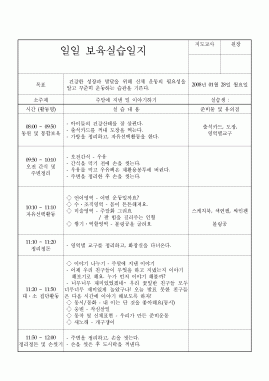 일일 보육실습일지 ( 어린이집 일일실습일지/유아관찰일지/보육프로그램  )-1페이지