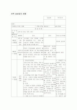 보육 실습일지 샘플 (일일보육프로그램/일일보육일지/유아관찰일지)-1페이지