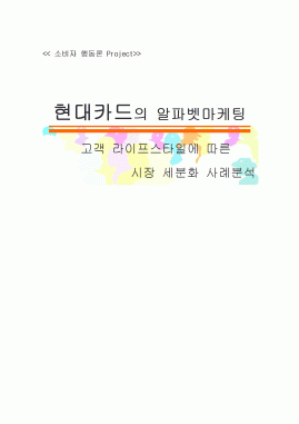 현대카드의 알파벳마케팅(고객 라이프스타일에 따른 시장 세분화 사례분석)-1페이지