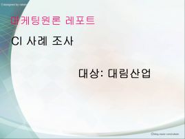 CI 사례 조사_대상: 대림산업 -1페이지