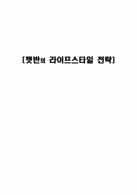 햇반의 라이프스타일 전략-1페이지